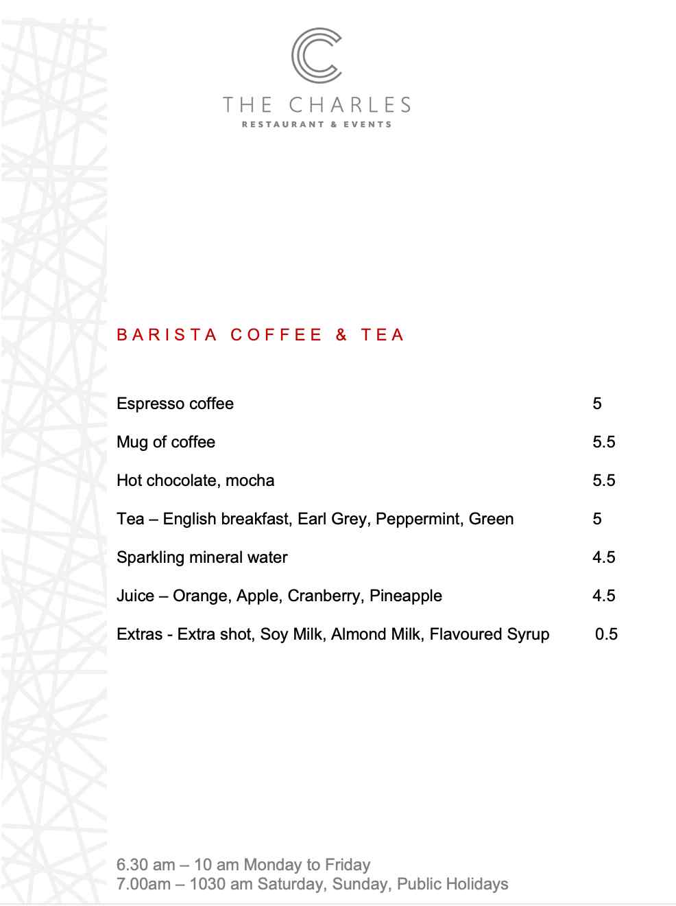 THE CHARLES RESTAURANT ?Heads Up Launceston