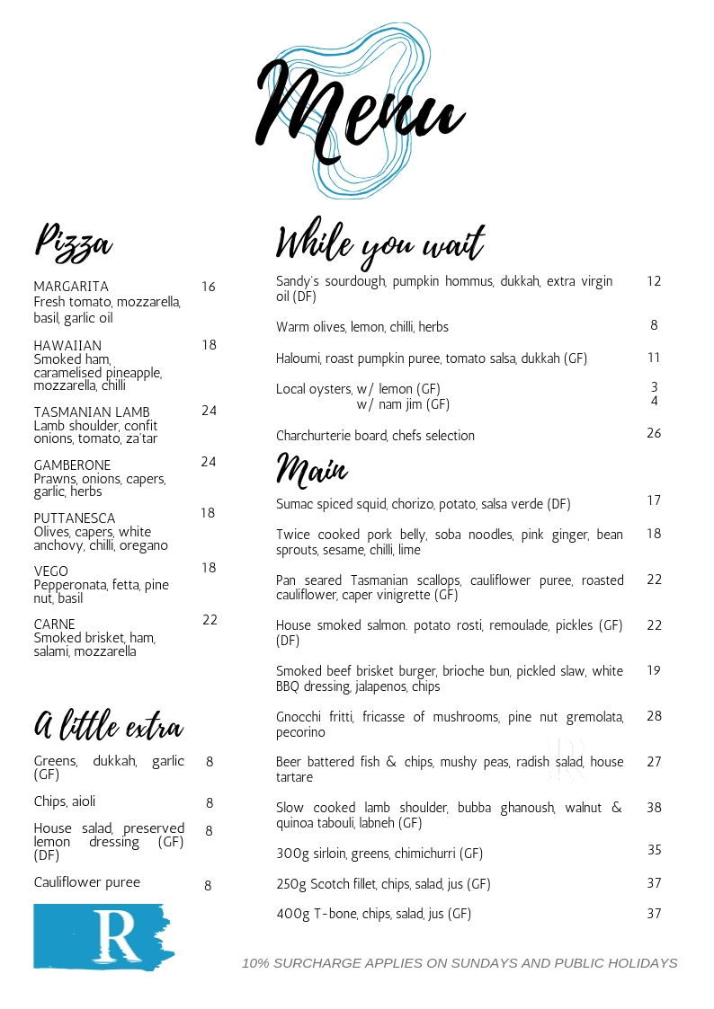 ROSEVEARS HOTEL - HEADS UP FOOD GUIDE