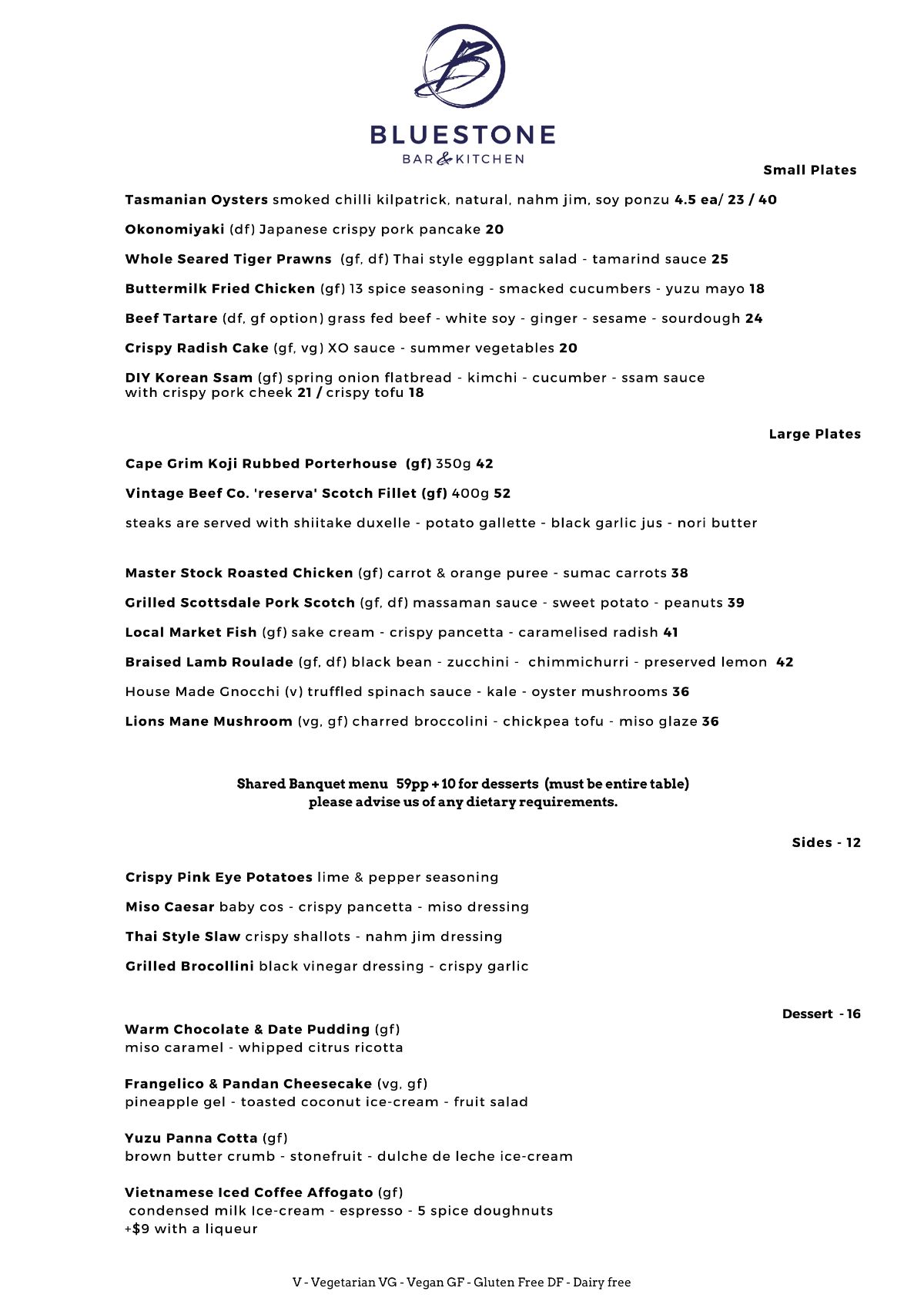 BLUESTONE BAR & KITCHEN » Heads Up Launceston Food Guide