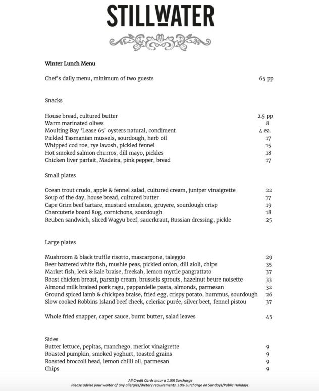 STILLWATER CAFÉ & RESTAURANT » Heads Up Launceston & Food Guide